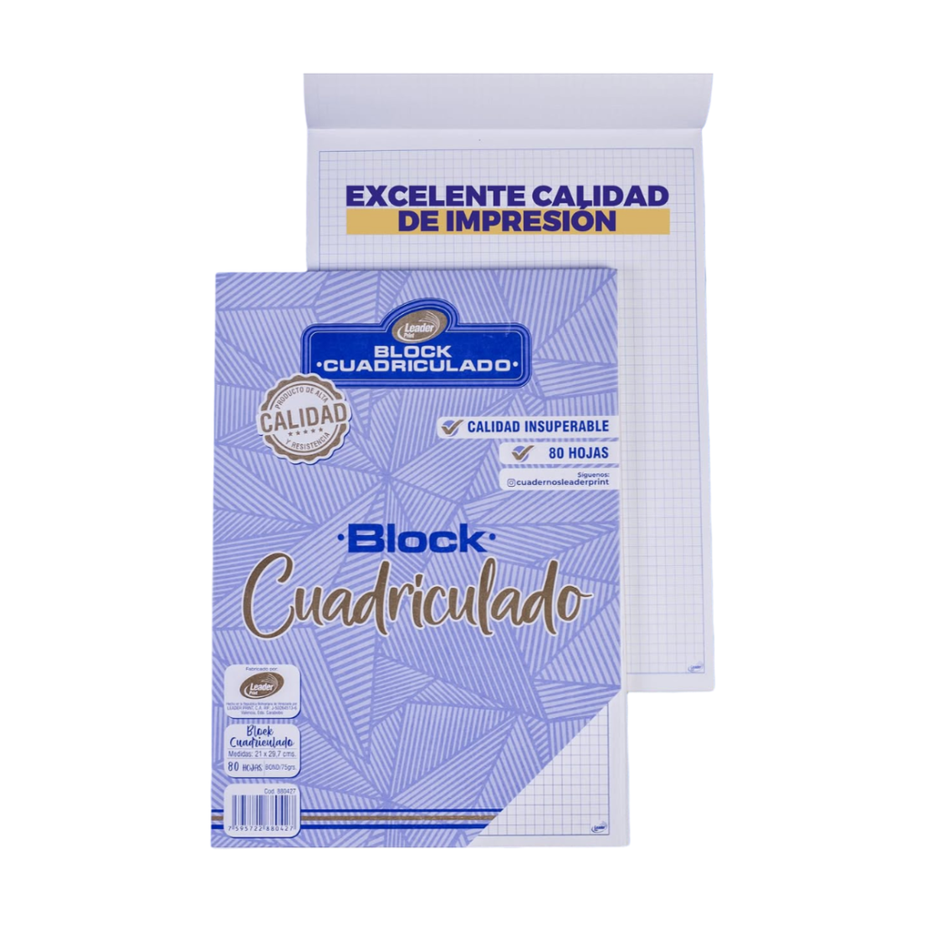 BLOCK CUADRICULADO 40 HOJAS | Mundo Escolar